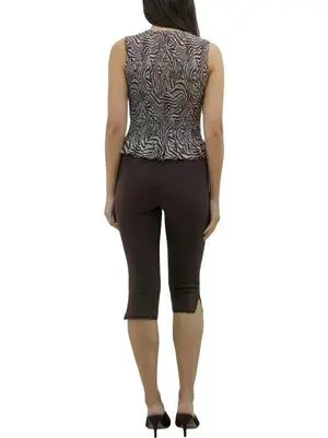 HOUSE OF SUNNY Zebra Print Smocked Top - Brown