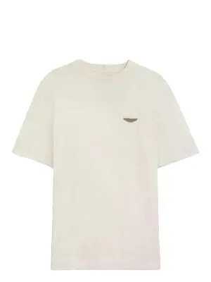 BOSS T-shirt In Mercerized Cotton Jacquard - Neutrals