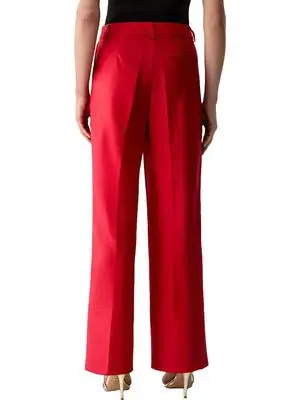 MORGAN Pleated Trousers - Red