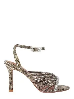 Kurt Geiger Crystal-embellished Houndstooth Sandals - Brown