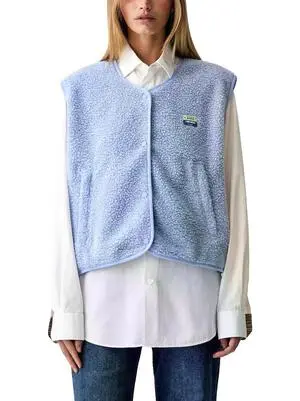 American Vintage American Vintage Hoktown Logo-Patch Gilet Blue
