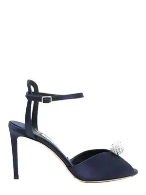 JIMMY CHOO Crystal Embellished Peep-toe Sandals - Blue