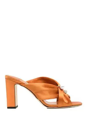 JIMMY CHOO Pearl Embellished Peep-toe Sandals - Orange