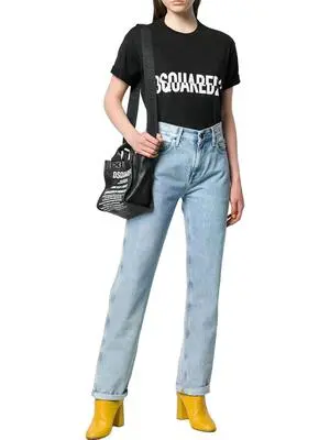 Dsquared2 Logo Print Crewneck T-shirt - Black