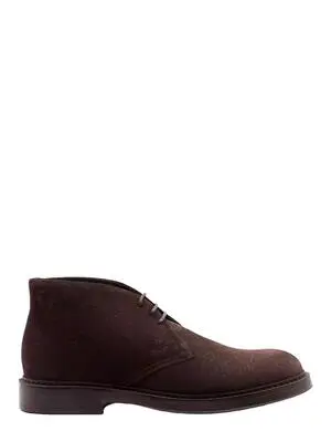DOUCAL'S Lace-up Suede Ankle Boots - Brown
