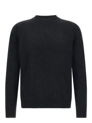 ZANONE Virgin Wool Ribbed Knit Sweater - Blue