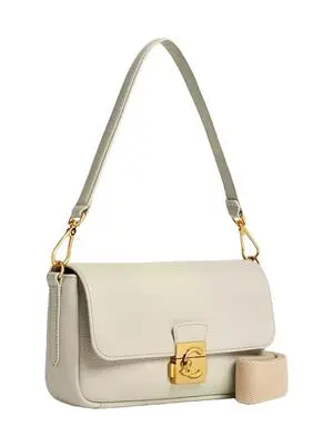 COCCINELLE C-me Lock Logo-clasp Shoulder Bag - Neutrals