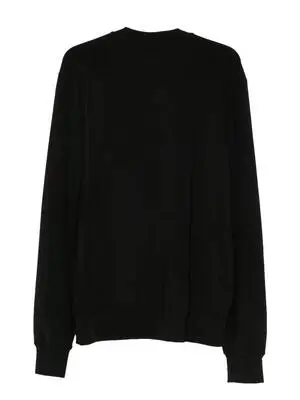 Rick Owens Crew Neck Long Sleeve Sweater - Black