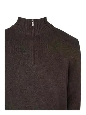GRAN SASSO Quarter-zip Sweater - Brown