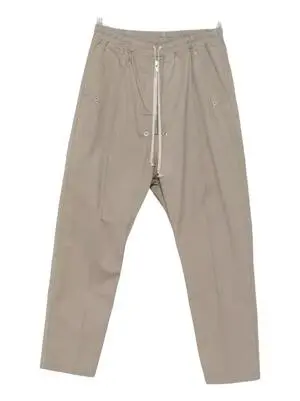 Rick Owens Drawstring Waist Zipped-front Trousers - Grey