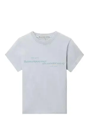 Alexander Wang Cropped T-shirt With Mirrored Logo - Blue