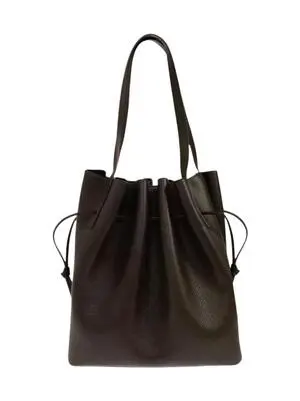 Yuzefi Scallop Leather Tote Bag - Brown