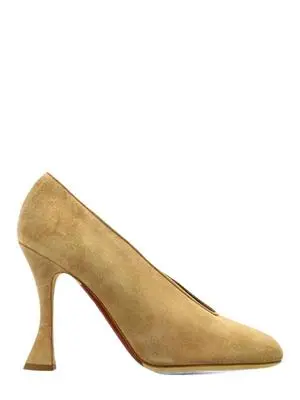 Moschino Suede V-cut Pumps - Neutrals