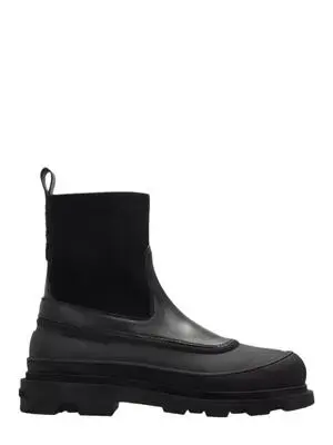 Moncler Vera Edge Leather Ankle Boots - Black