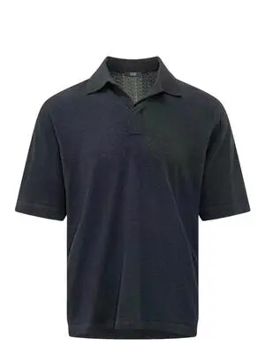 HOSIO Terry-cloth Short-sleeved Polo Shirt - Blue