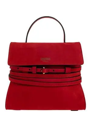 Moschino Tie Me Suede Tote Bag - Red