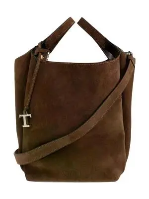 TOD'S Timeless Suede Tote Bag - Brown