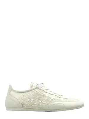 JIMMY CHOO Sunny F Sequin-embellished Sneakers - Neutrals