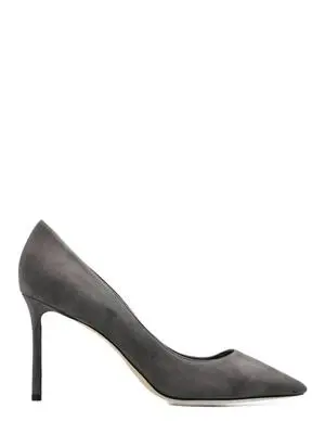 JIMMY CHOO Romy 85 Leather Pumps - Grey
