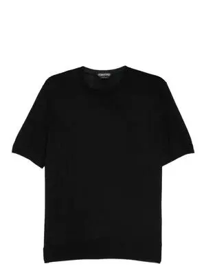 TOM FORD Fine-knit Short-sleeve T-shirt - Black