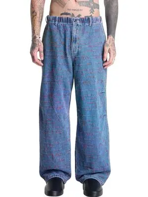 PLEASURES Strokes Parachute Pants - Blue