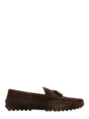 TOD'S Suede Tassel Loafers - Brown