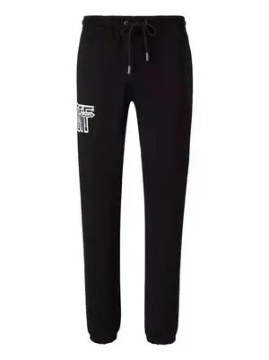 Off-White Motion Arrow Cuffed Logo-print Track Pants - Black