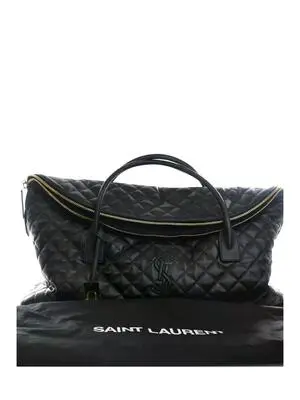 Saint Laurent Quilted Calfskin Monogram Es Giant Travel Bag - Black