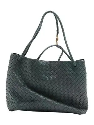 Bottega Veneta Large Lambskin Intrecciato Andiamo Satchel - Grey