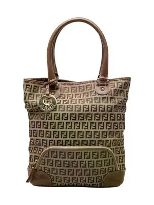 Fendi Zucchino Canvas Shopping Tote Bag - Neutrals