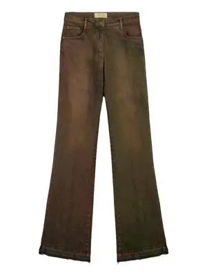 Momoni Stonewashed Flared Jeans - Brown