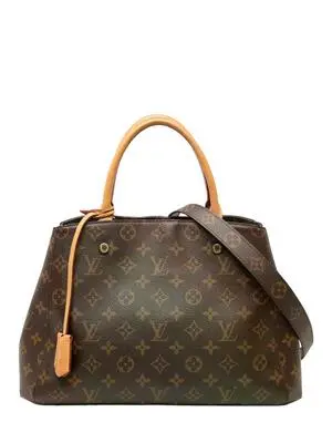 LOUIS VUITTON Monogram Montaigne Mm Satchel - Brown