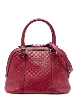 Gucci Embossed Leather Mini Dome Satchel - Red
