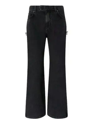 Pinko Embellished Side-slit Jeans - Black