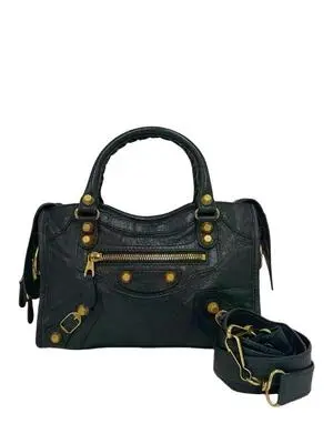 Balenciaga Mini Lambskin Motocross Giant 21 City Satchel - Grey