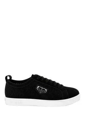 Philipp Plein Perforated Suede Low-top Sneakers - Black