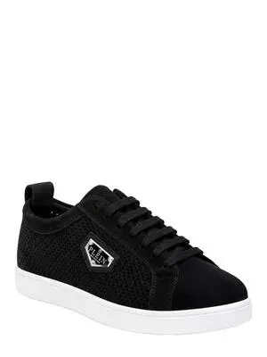 Philipp Plein Perforated Suede Low-top Sneakers - Black