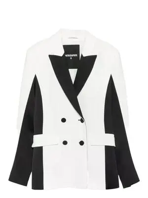 Patrizia Pepe Color-block Double-breasted Blazer - White