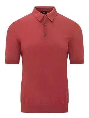 HOSIO Short-sleeve Knitted Polo Shirt - Red
