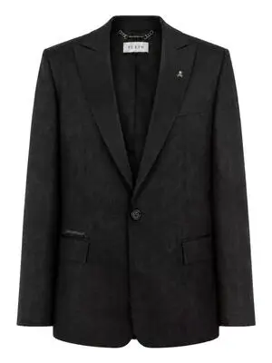 Philipp Plein Jacquard Blazer Regular Fit Monogram - Black