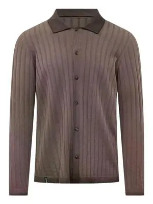 AROVESCIO Ribbed Long-sleeve Shirt - Brown
