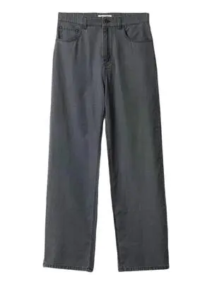 Miu Miu Miu Miu Wide Leg Chambray Jeans Grey