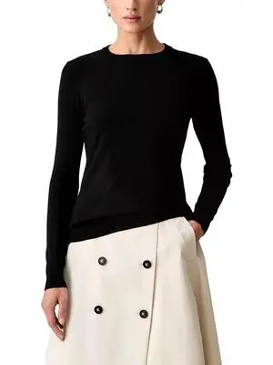 TRUSSARDI Fine-knit Round-neck Sweater - Black