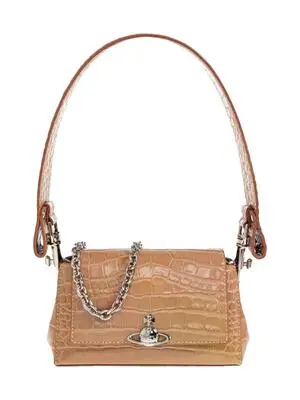 VIVIENNE WESTWOOD Hazel Croc-effect Mini Tote Bag - Brown