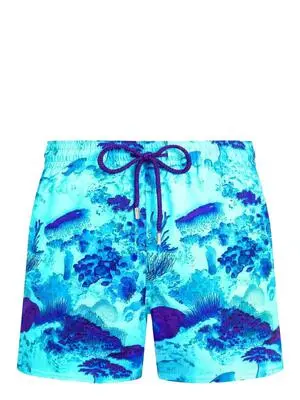 Vilebrequin Coral-print Swim Shorts - Blue