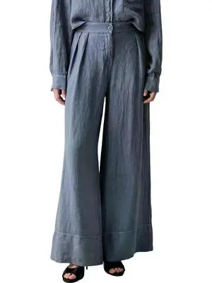 VICOLO VICOLO Pleated Detailing Wide-Leg Trousers