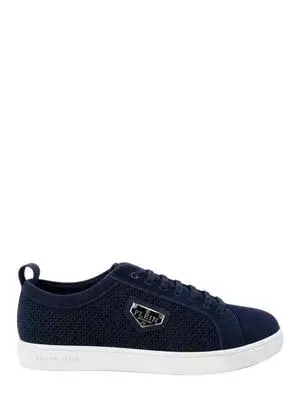 Philipp Plein Perforated Suede Low-top Sneakers - Blue