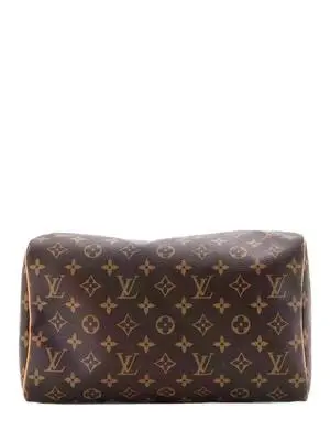 LOUIS VUITTON Louis Vuitton Speedy Handbag Monogram Canvas 30 Satchel Brown