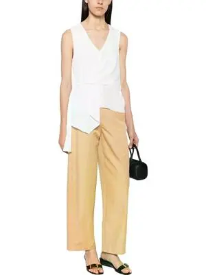 Patrizia Pepe Asymmetric Wrap Blouse - White