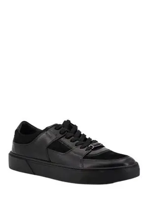BOSS Rhinestone-embellished Leather Sneakers - Black